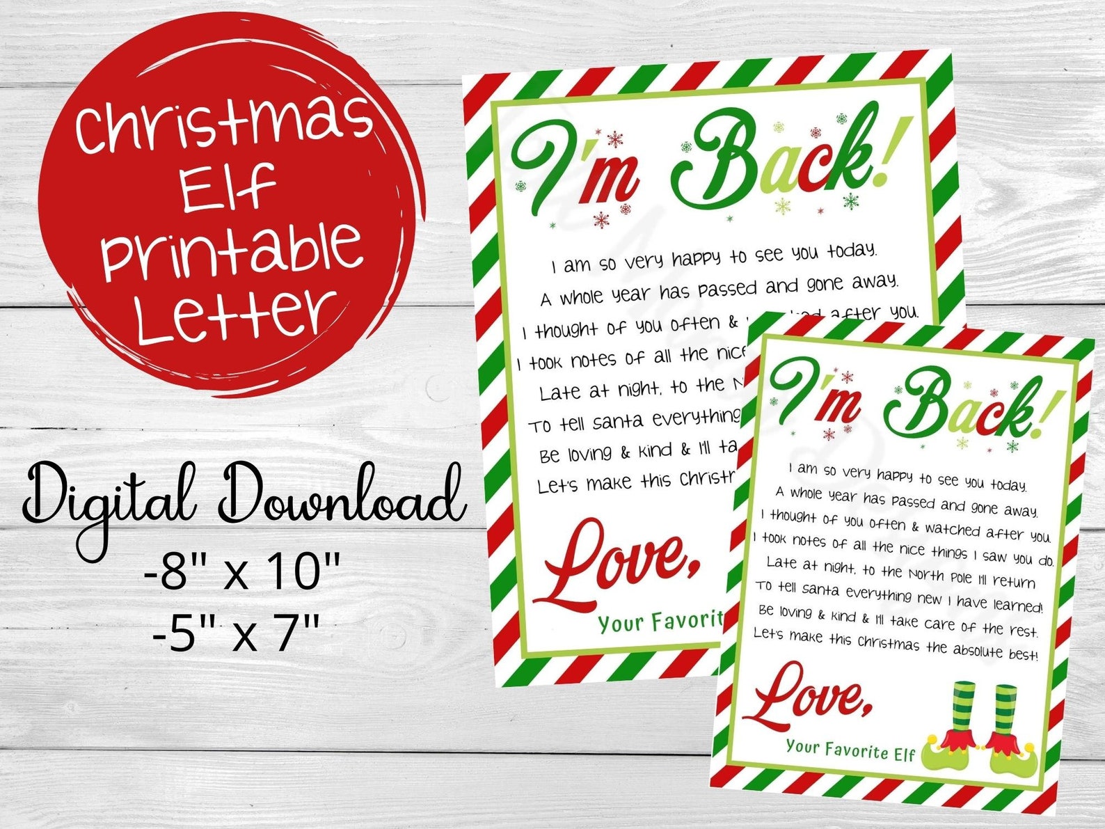 Christmas Elf Printable Letter, I'm Back Christmas Elf Letter, Elf ...
