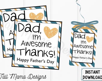 Father's Day Printable Tag Happy Fathers Day Tag Gift Tag - Etsy