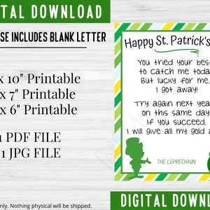 Leprechaun Letter Printable, Leprechaun Trap Letter, Lucky Leprechaun ...