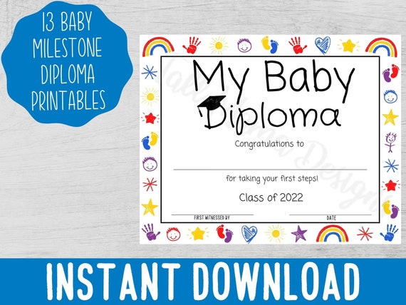 My Baby Diploma Milestone Printables My Baby Diploma - Etsy