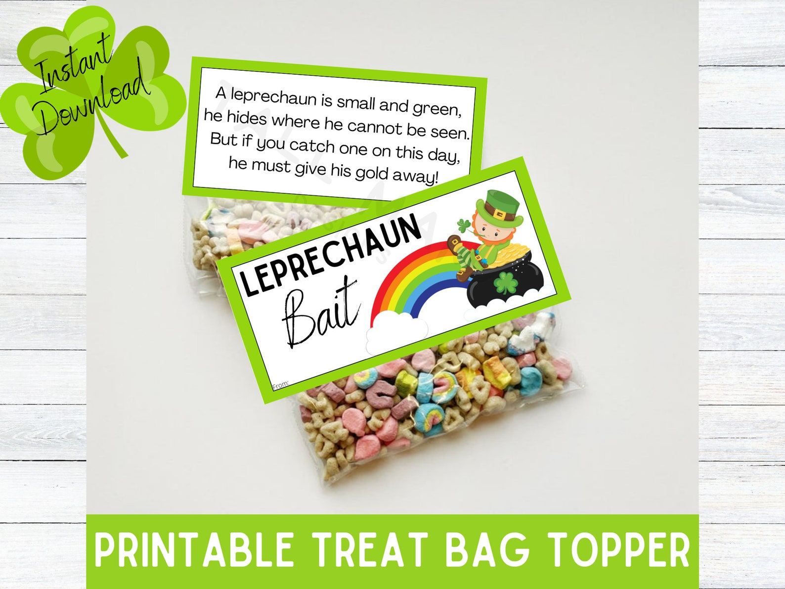 Leprechaun Bait Treat Bag Topper St. Patrick's Day Treat | Etsy