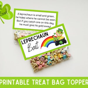 Leprechaun Bait Treat Bag Topper, St. Patrick's Day Treat Bag Topper ...