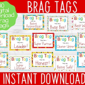 Brag Tag Printable, Reward Tags, Student Reward, Positive Behavior ...