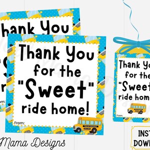 Thank You for the Sweet Ride Home Printable Gift Tag Gift Tag - Etsy