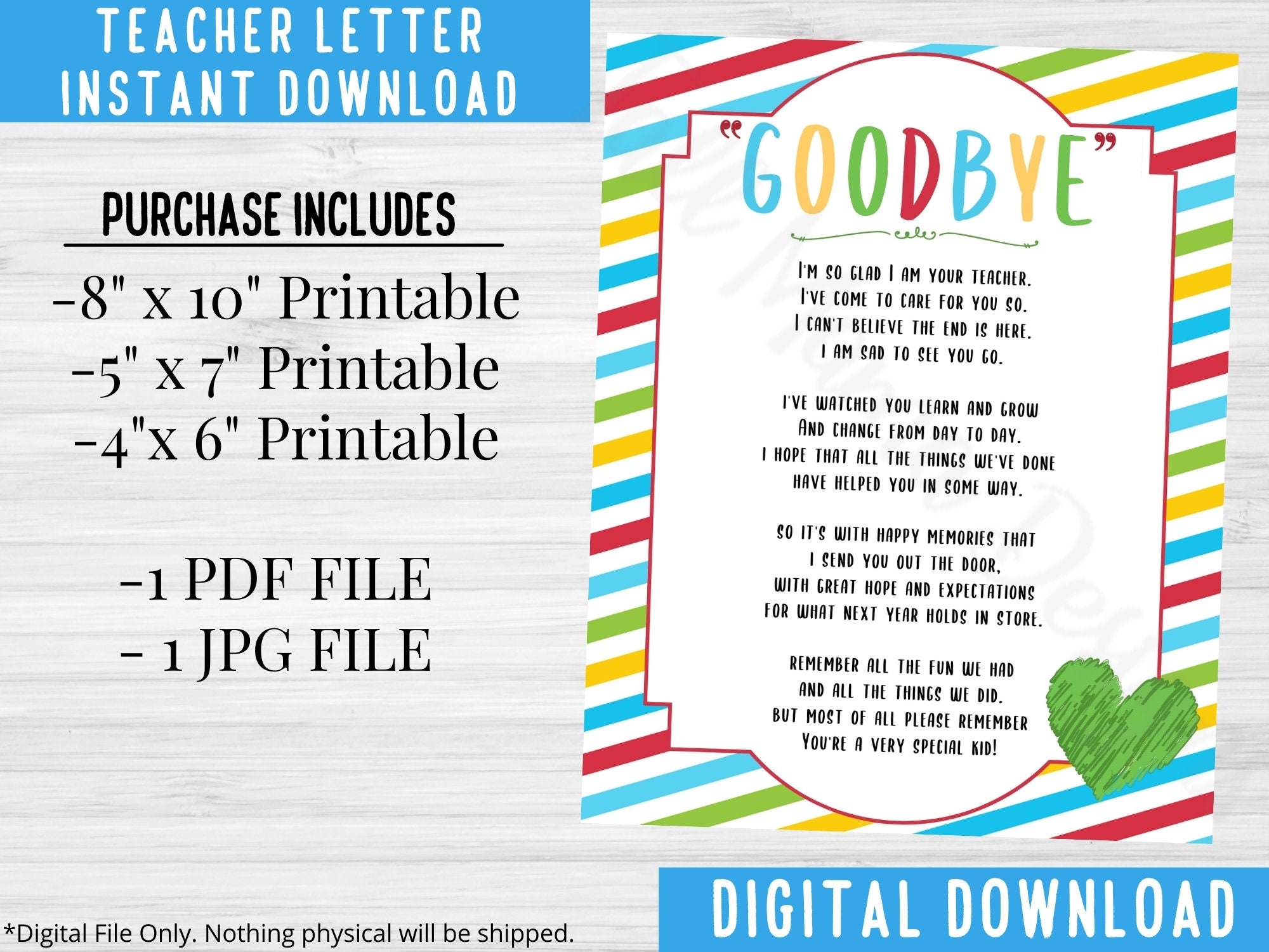 Teacher End of School Letter Printable Letter to Students - Etsy UK
