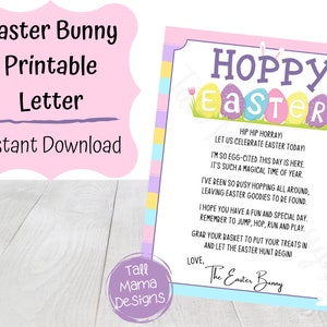 Hoppy Easter Bunny Letter Printable Digital Easter Bunny | Etsy