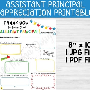 Thank You Assistant Principal Printable, Assistant Principal ...