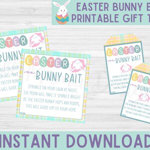 Bunny Bait Printable Gift Tag, Easter Digital Gift Tag, Bunny Bait ...