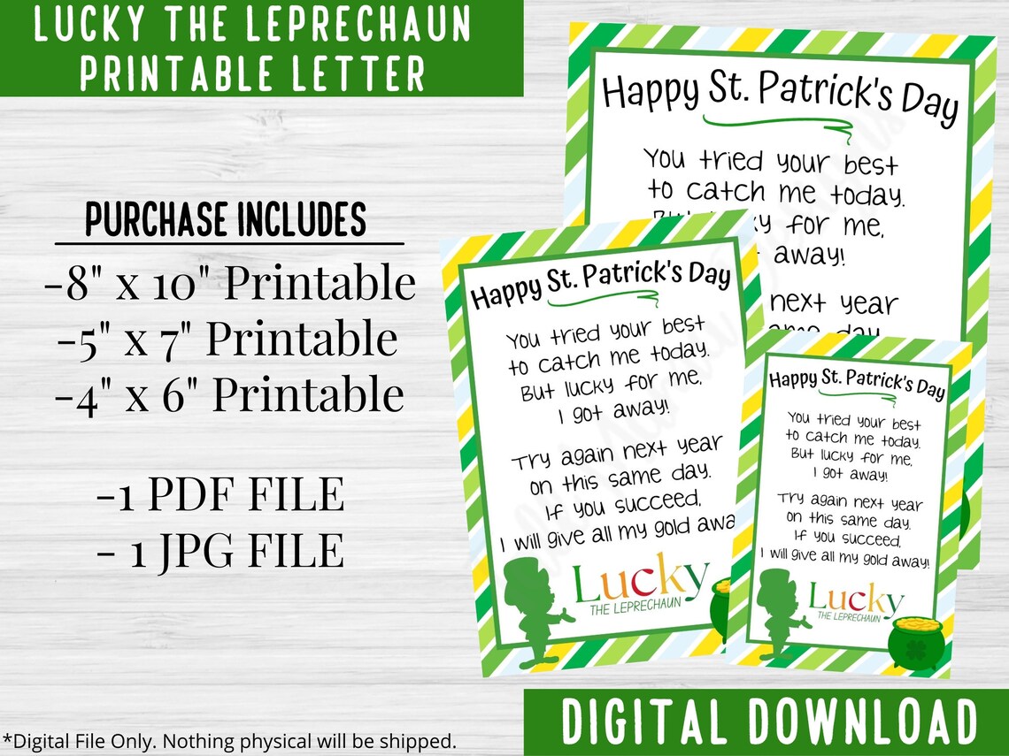 Leprechaun Letter Printable Leprechaun Trap Letter Lucky - Etsy
