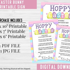 Hoppy Easter Bunny Letter Printable, Digital Easter Bunny Letter, Hoppy ...