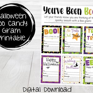 Halloween Printable Boo Candy Gram Halloween Boo Gram | Etsy