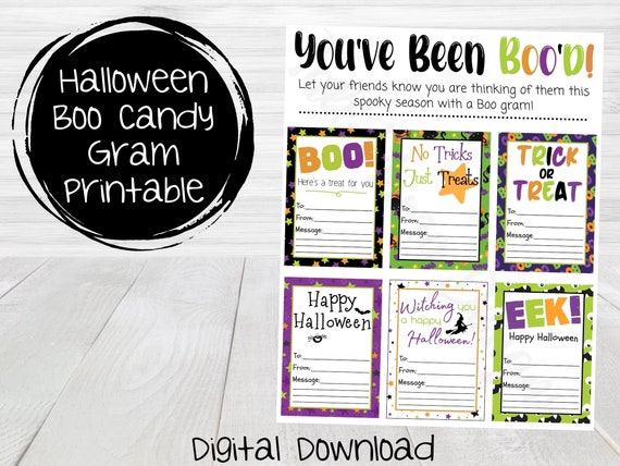 Halloween Printable Boo Candy Gram Halloween Boo Gram | Etsy