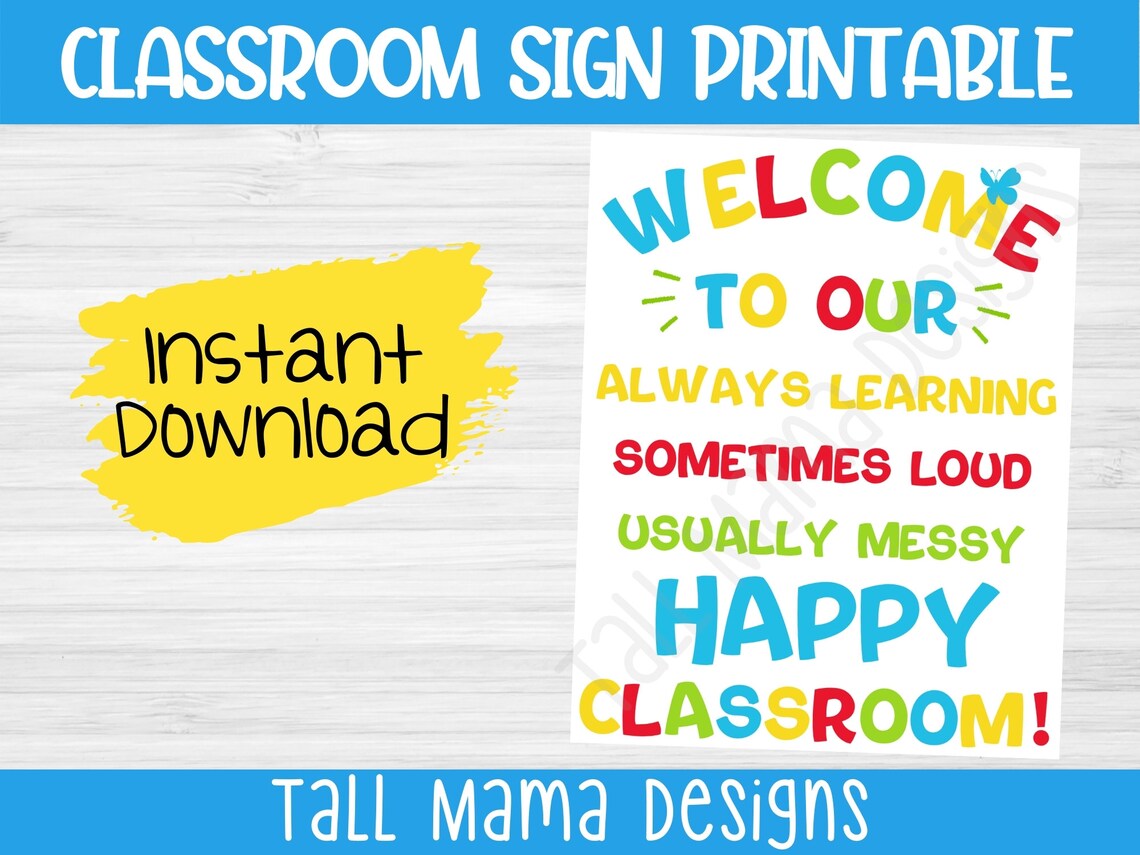 Welcome to Our Classroom Printable Sign Classroom Sign - Etsy
