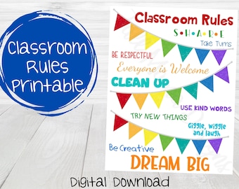 Black and White Classroom Rules Poster: Notice to All Students ...