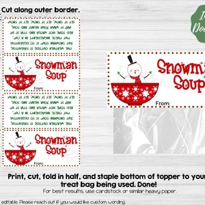 Snowman Soup Treat Bag Topper, Snowman Soup Goodie Bag Topper ...
