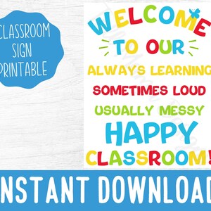Welcome to Our Classroom Printable Sign, Classroom Sign, Welcome ...