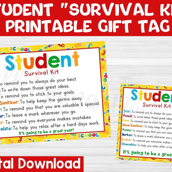 Student First Day Survival Kit - Etsy