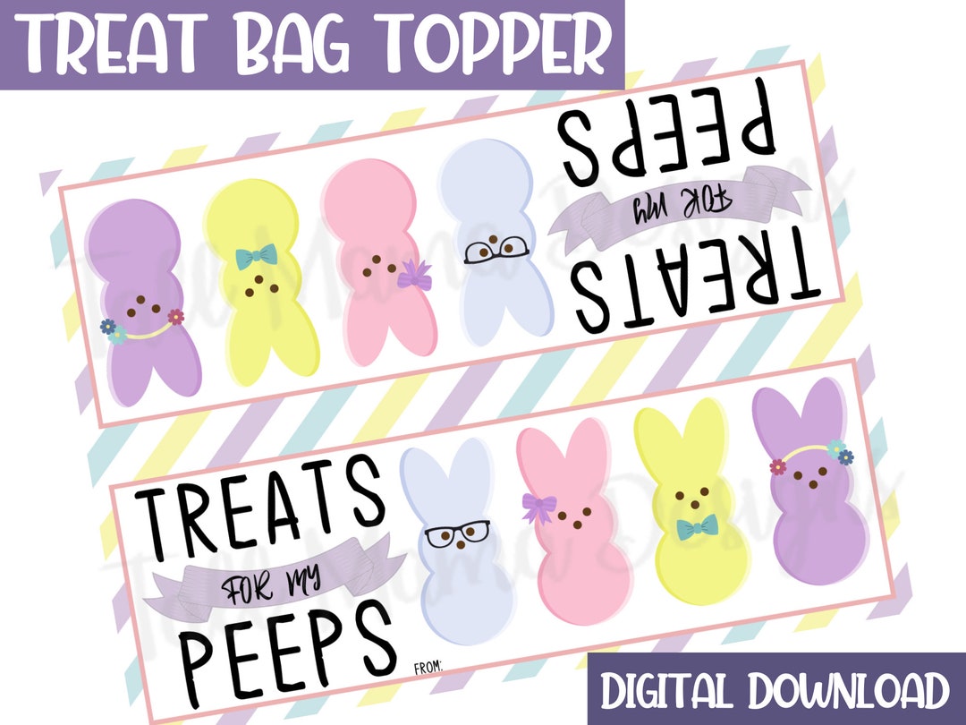 Easter Printable Treat Bag Topper, Easter Favor Bag Topper, Printable ...