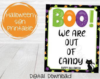 Printable Sign for Halloween Candy Bowl Trick or Treater - Etsy