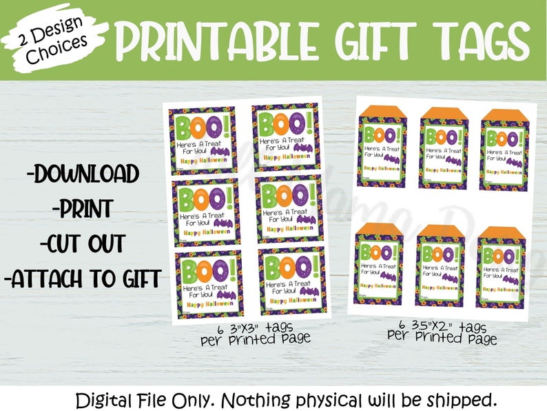 Boo Here's A Treat for You Printable Gift Tag Halloween | Etsy