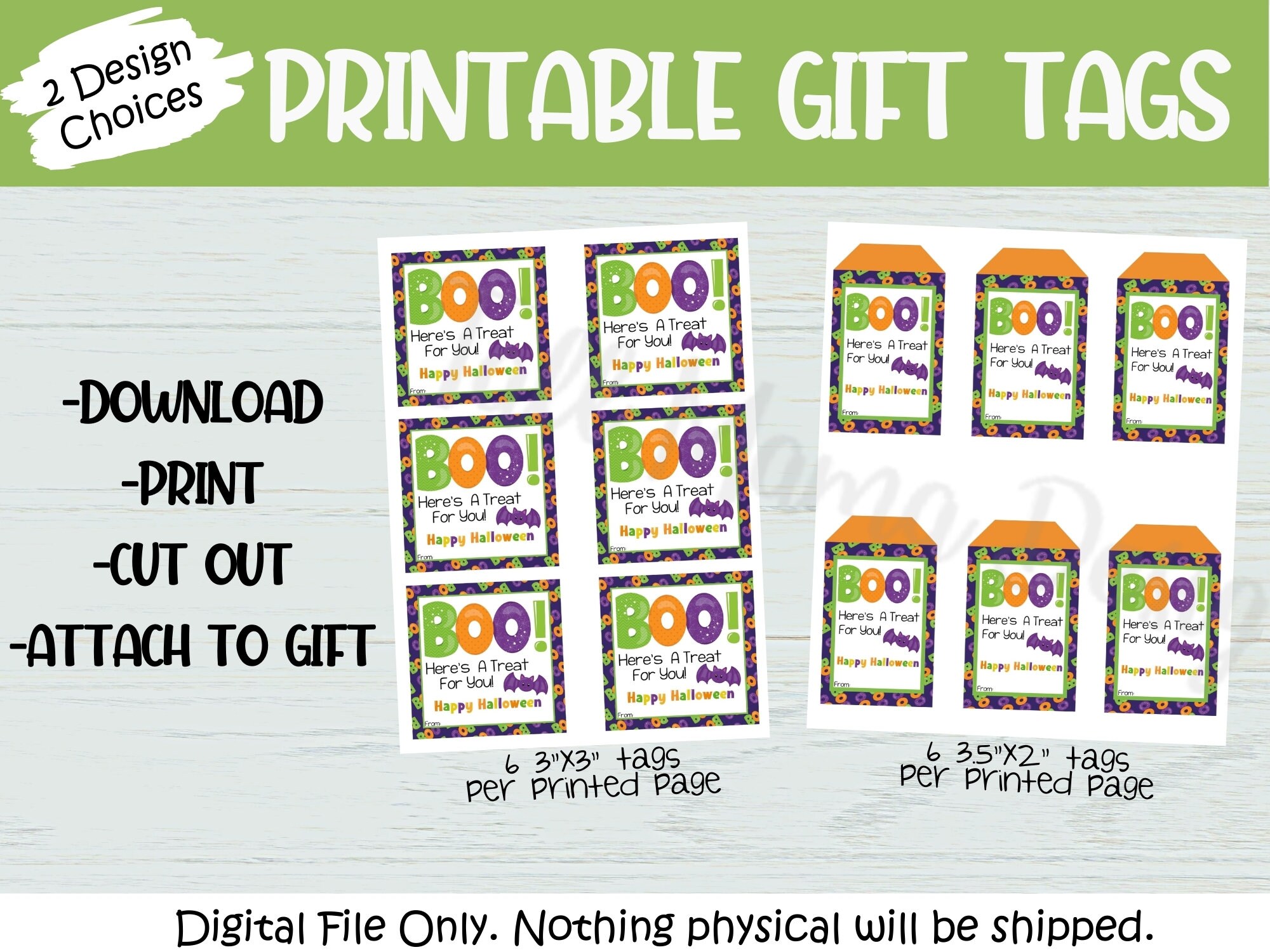 Boo Here's A Treat for You Printable Gift Tag Halloween - Etsy