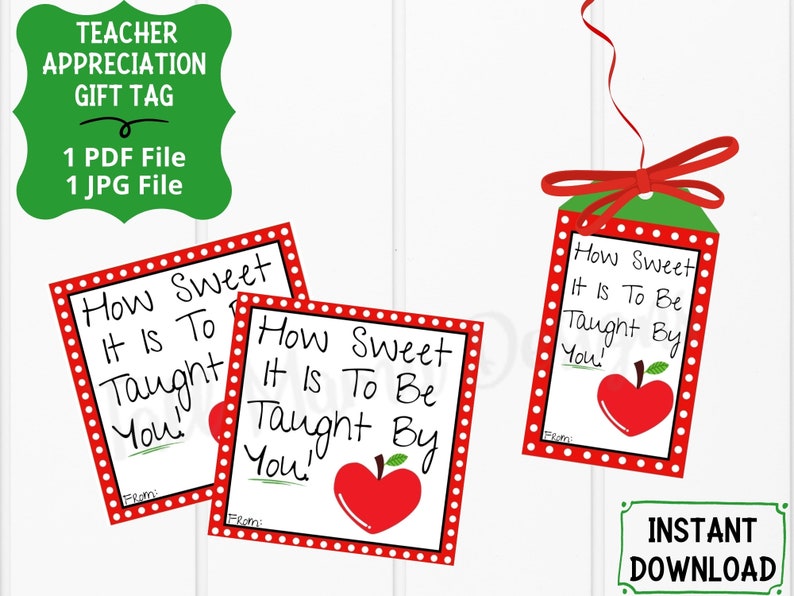 How Sweet It is to Be Taught by You Gift Tag Teacher Gift - Etsy