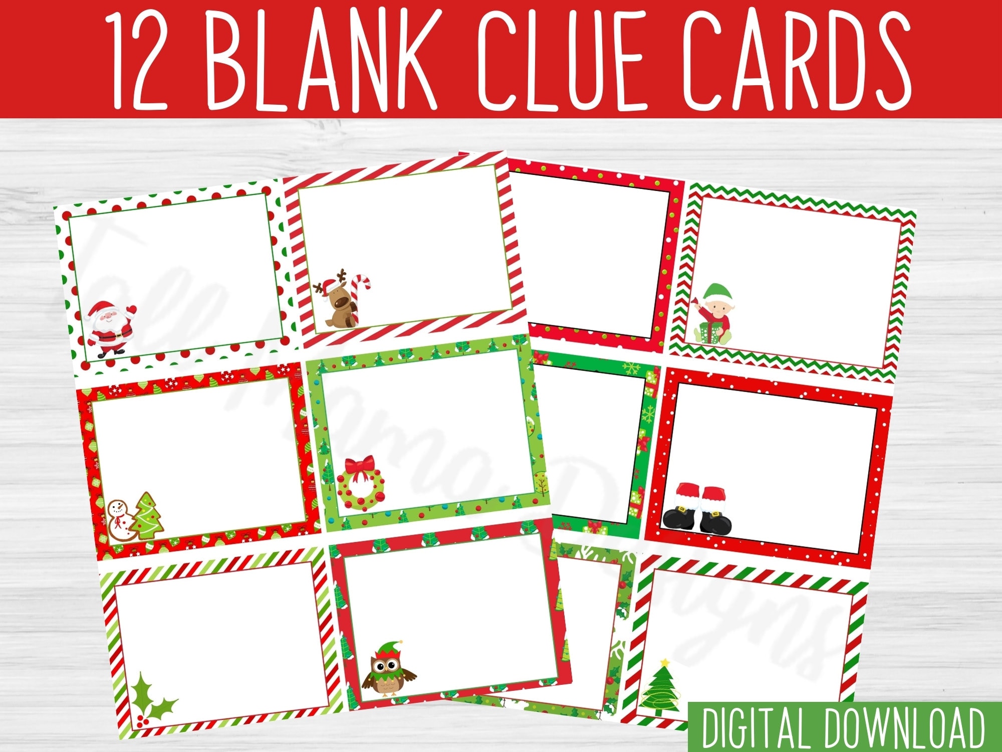 Christmas Scavenger Hunt Clue Cards Printable Scavenger Hunt - Etsy