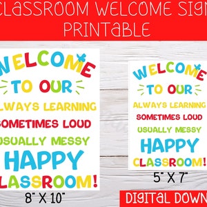 Welcome to Our Classroom Printable Sign, Classroom Sign, Welcome ...