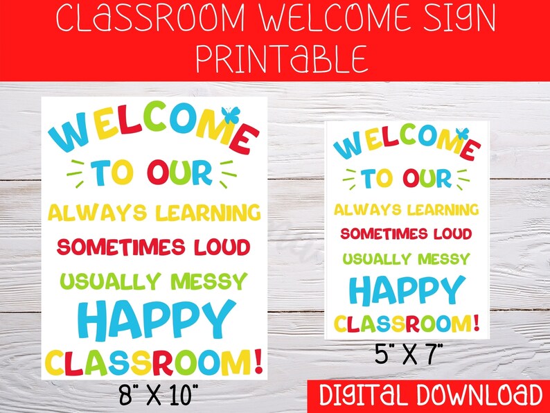 Welcome To Our Classroom Printable Sign Classroom Sign | Etsy