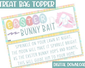 Bunny Tails Printable Treat Bag Topper, Printable Easter Favor Bag ...