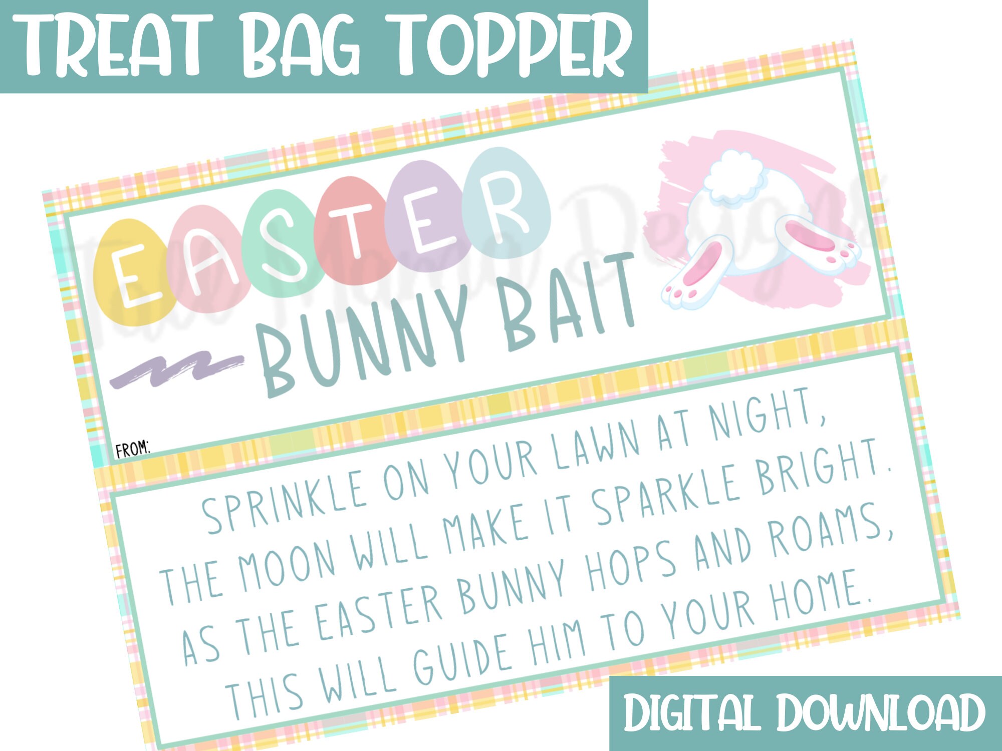 Easter Bunny Bait Printable Treat Bag Topper Printable Easter | Etsy