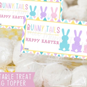 Bunny Tails Printable Treat Bag Topper, Printable Easter Favor Bag ...
