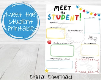 Meet the Student Printable First Day of Class Activity - Etsy