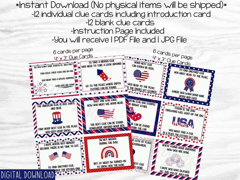 Fourth of July Scavenger Hunt, Printable 4th of July Scavenger Hunt ...