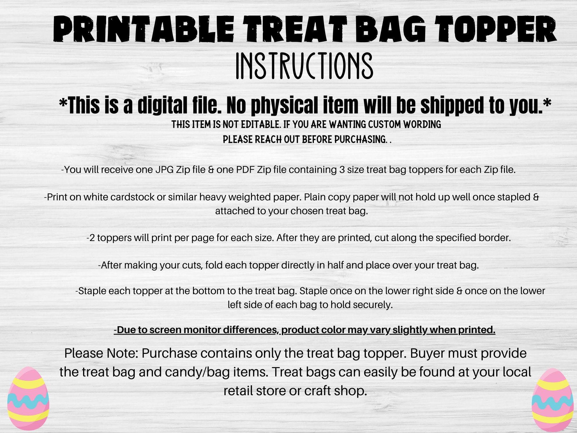 Bunny Tails Printable Treat Bag Topper Printable Easter Favor - Etsy