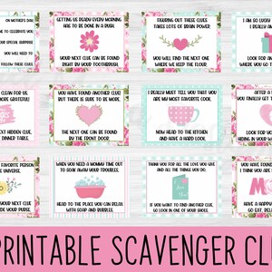 Mother's Day Printable Scavenger Hunt, Mother's Day Clue Cards, Digital ...