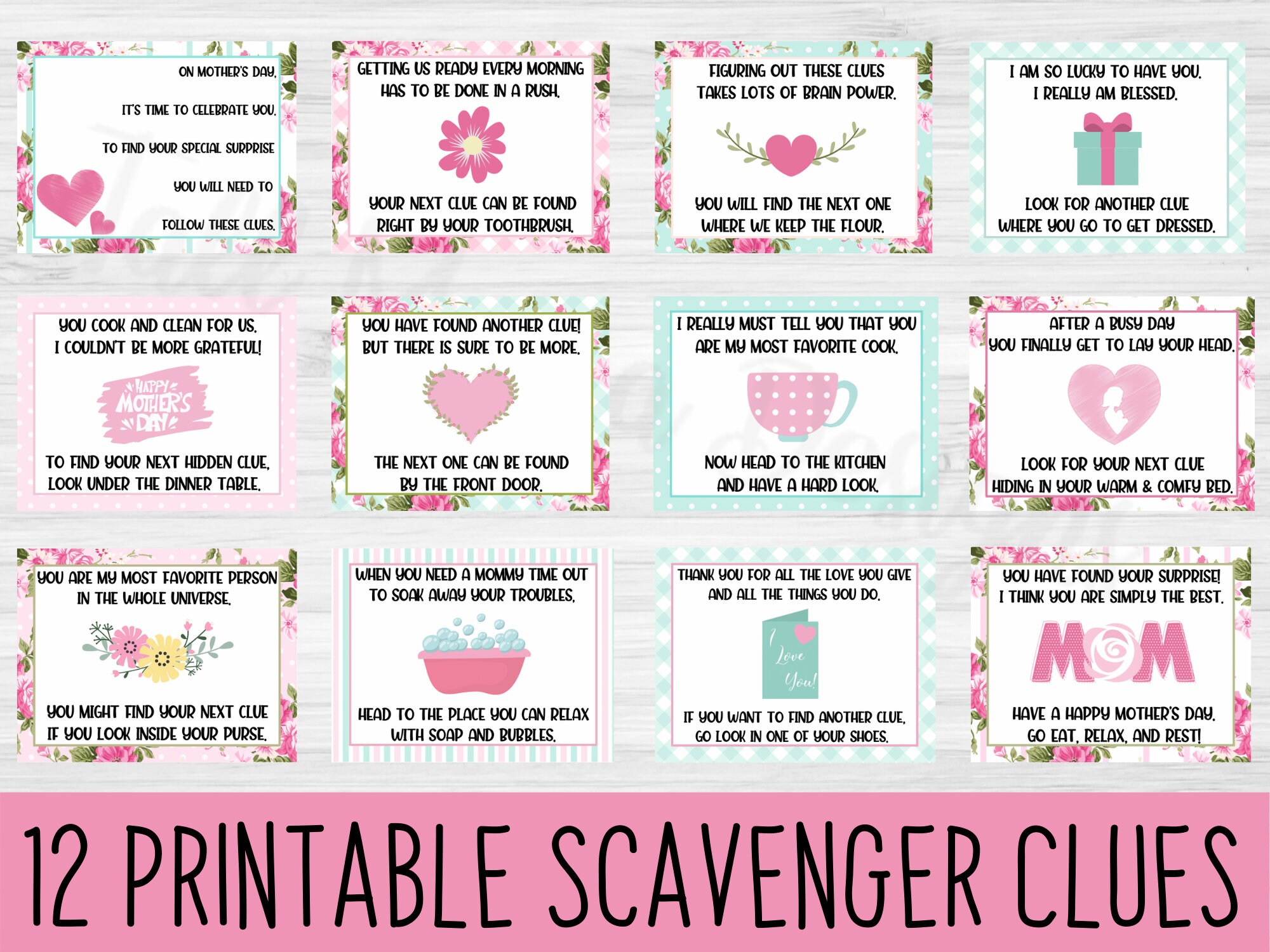 Mother's Day Printable Scavenger Hunt Mother's Day - Etsy