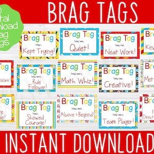 Brag Tag Printable, Reward Tags, Student Reward, Positive Behavior ...