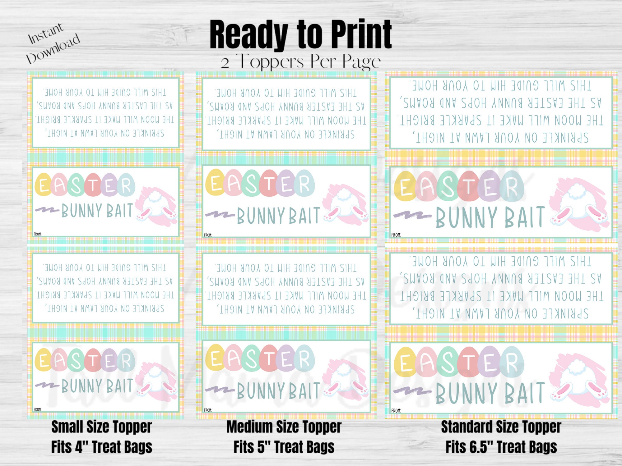 Easter Bunny Bait Printable Treat Bag Topper Printable Easter | Etsy