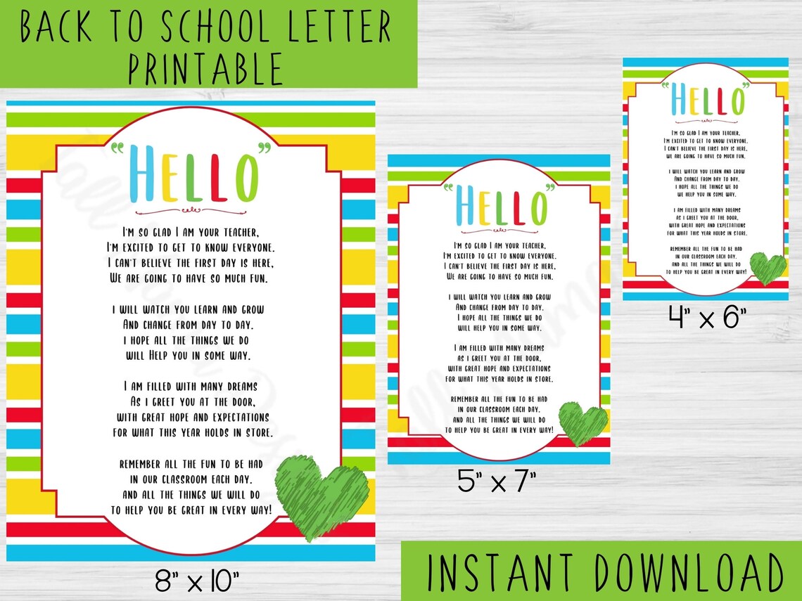 Teacher Back to School Letter Printable Letter to Students - Etsy