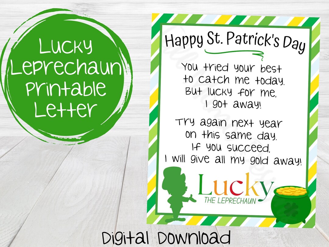 Leprechaun Letter Printable, Leprechaun Trap Letter, Lucky Leprechaun ...
