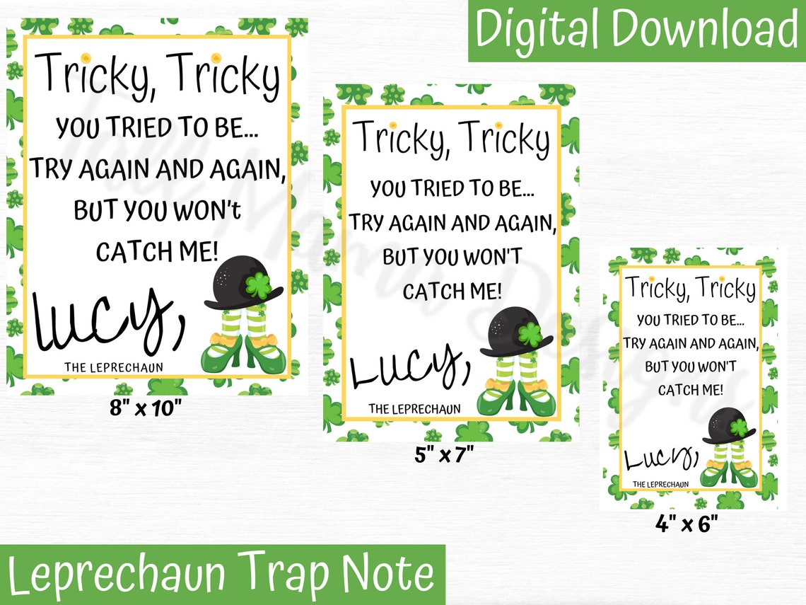 Leprechaun Letter Printable Leprechaun Trap Letter Lucy | Etsy