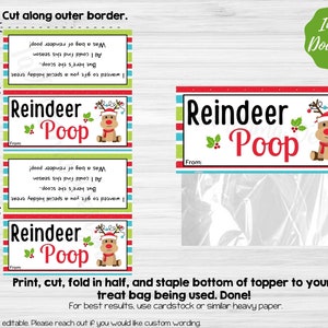 Reindeer Poop Treat Bag Christmas Toppers, Funny Christmas Bag Toppers ...