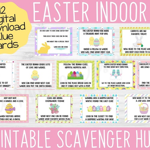 Indoor Easter Scavenger Hunt Scavenger Hunt Clues Kids - Etsy