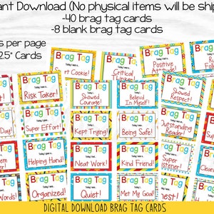 Brag Tag Printable, Reward Tags, Student Reward, Positive Behavior ...