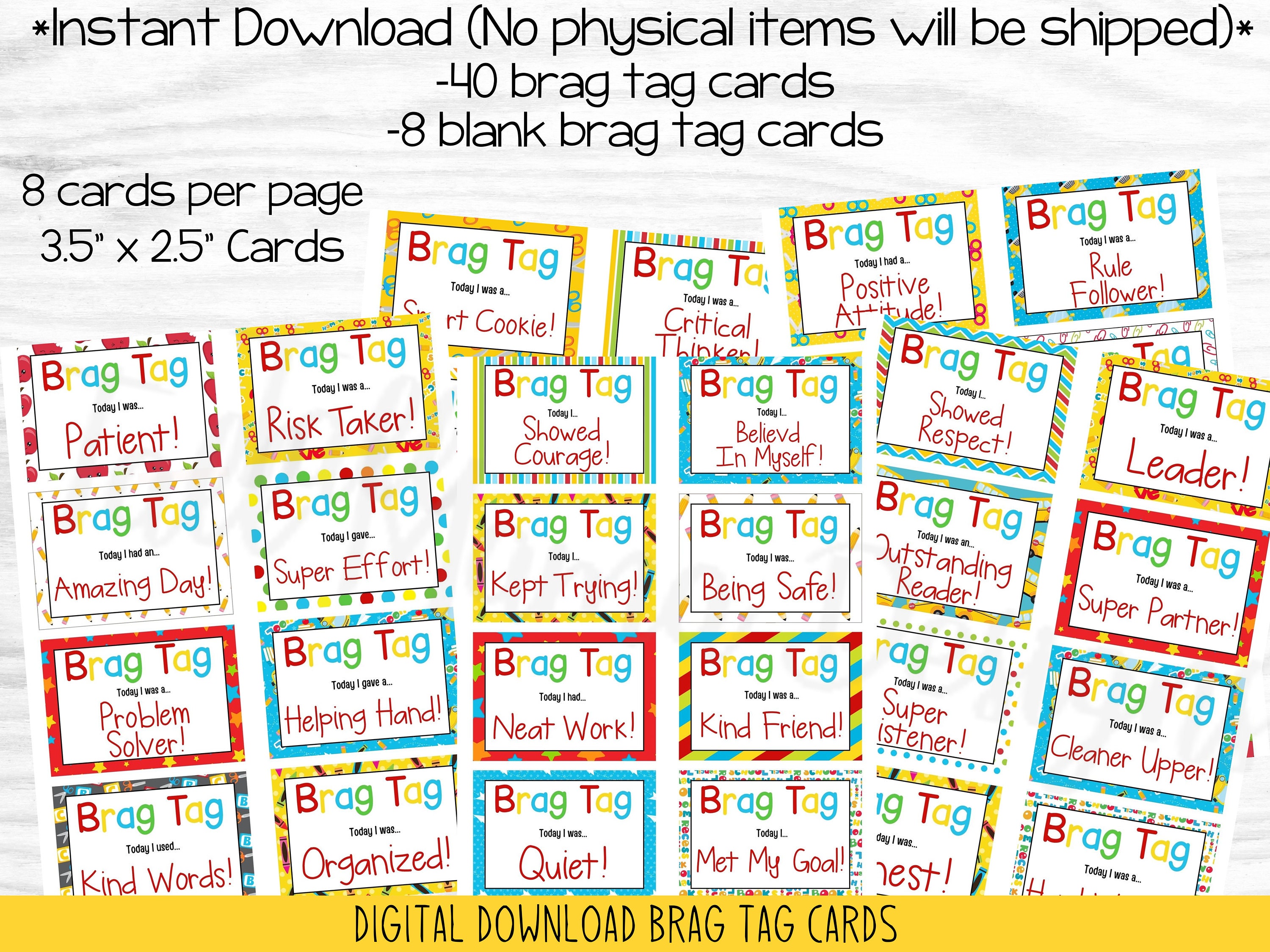 Brag Tag Printable, Reward Tags, Student Reward, Positive Behavior ...