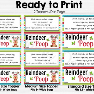 Reindeer Poop Treat Bag Christmas Toppers, Funny Christmas Bag Toppers ...