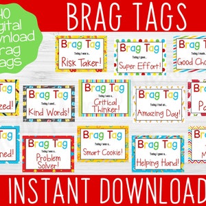Brag Tag Printable, Reward Tags, Student Reward, Positive Behavior ...