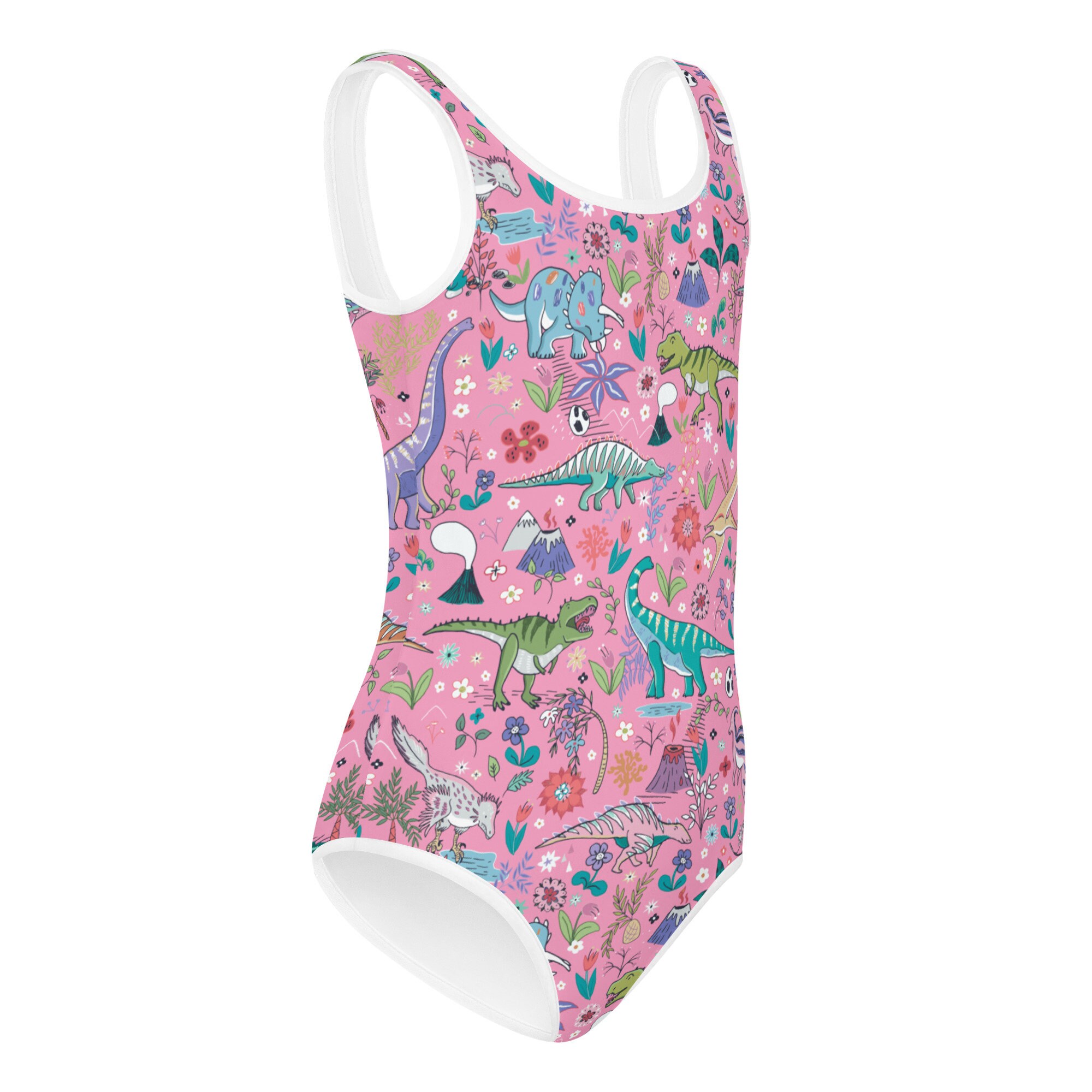 Floral Dinosaur Swimsuit, Girls Dinosaur Swimsuit - Etsy
