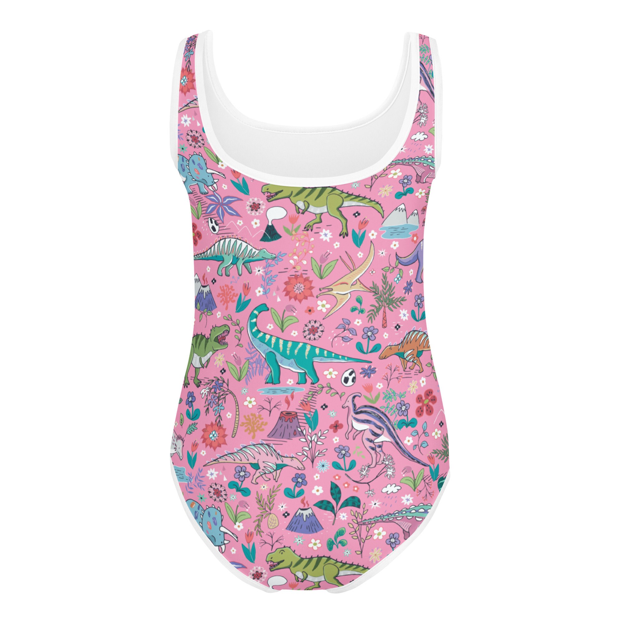Floral Dinosaur Swimsuit, Girls Dinosaur Swimsuit - Etsy